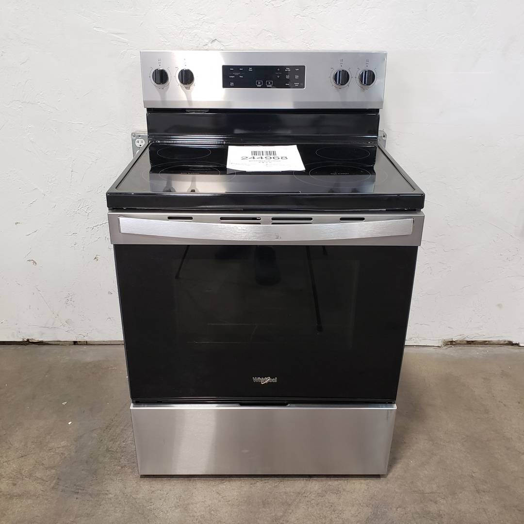 30 in. Whirlpool Freestanding Electric Smooth Top Range Stainless-Steel ...